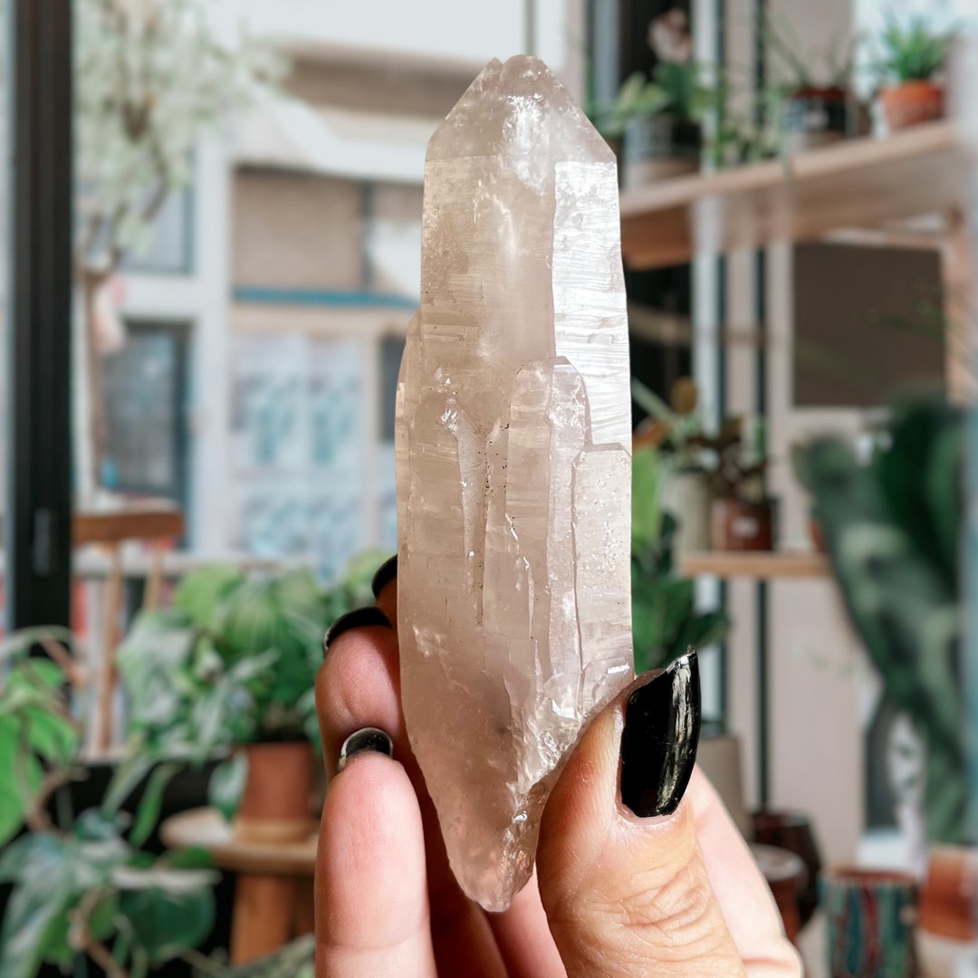 Rare Pink Lithium Quartz Record Keeper Pink Lemurian Crystal Point W ...