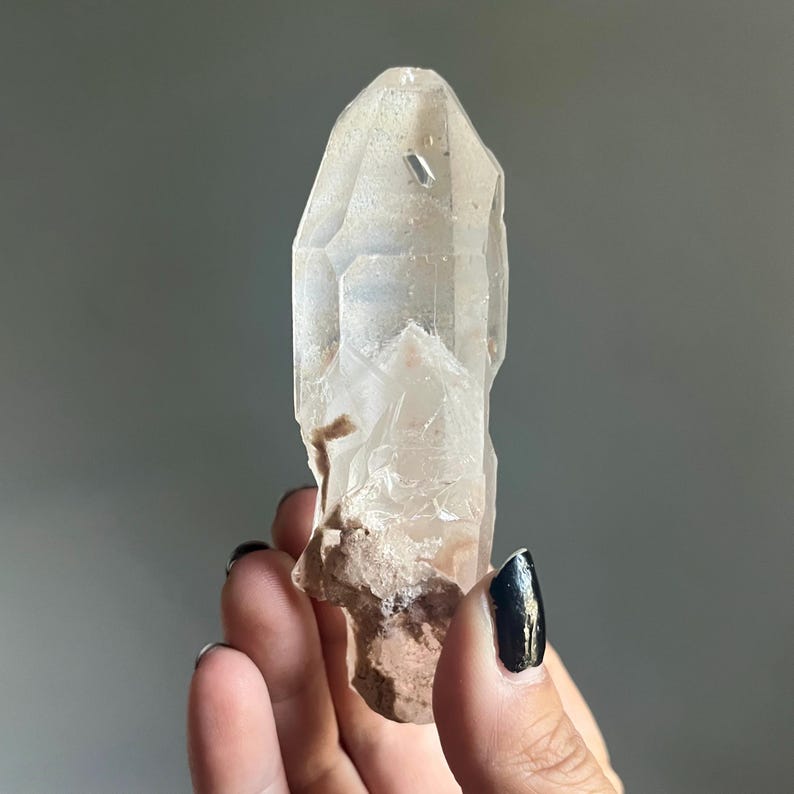 Ghost Phantom Lemurian Seed Quartz | Root Crystal Point, Pink Lithium ...