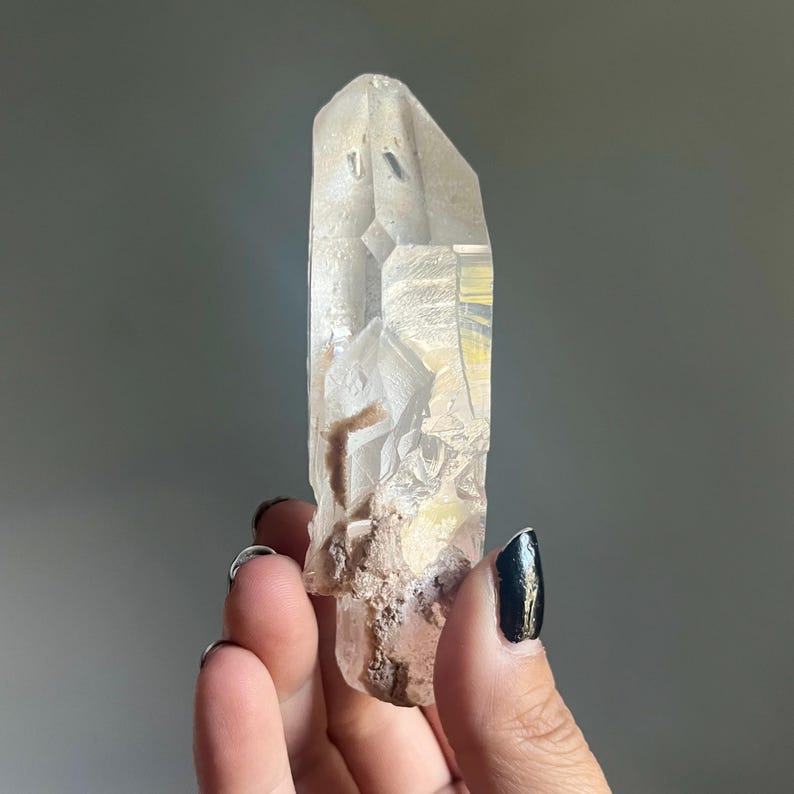Ghost Phantom Lemurian Seed Quartz | Root Crystal Point, Pink Lithium ...