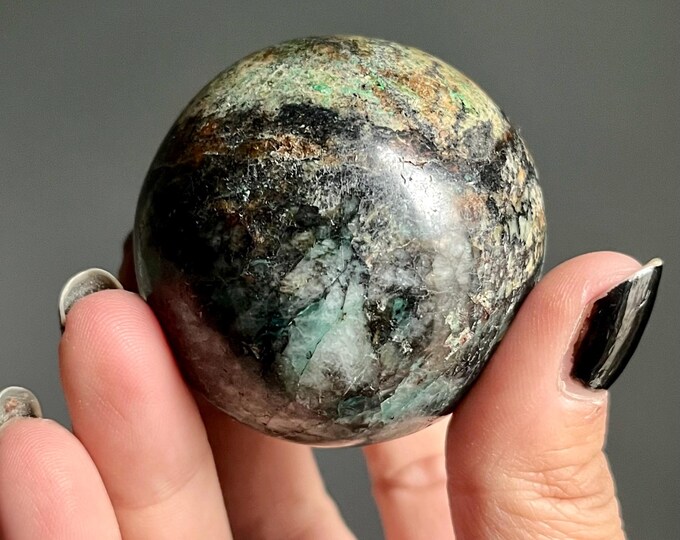 Quantum Quattro Sphere | Dioptase Shattuckite + Malachite Chrysocolla ...