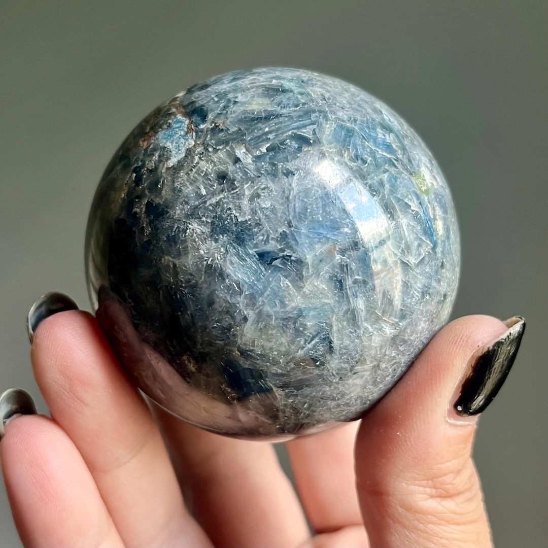 Wild Blue Green Kyanite Sphere | Large Crystal From Zimbabwe | 446g ...