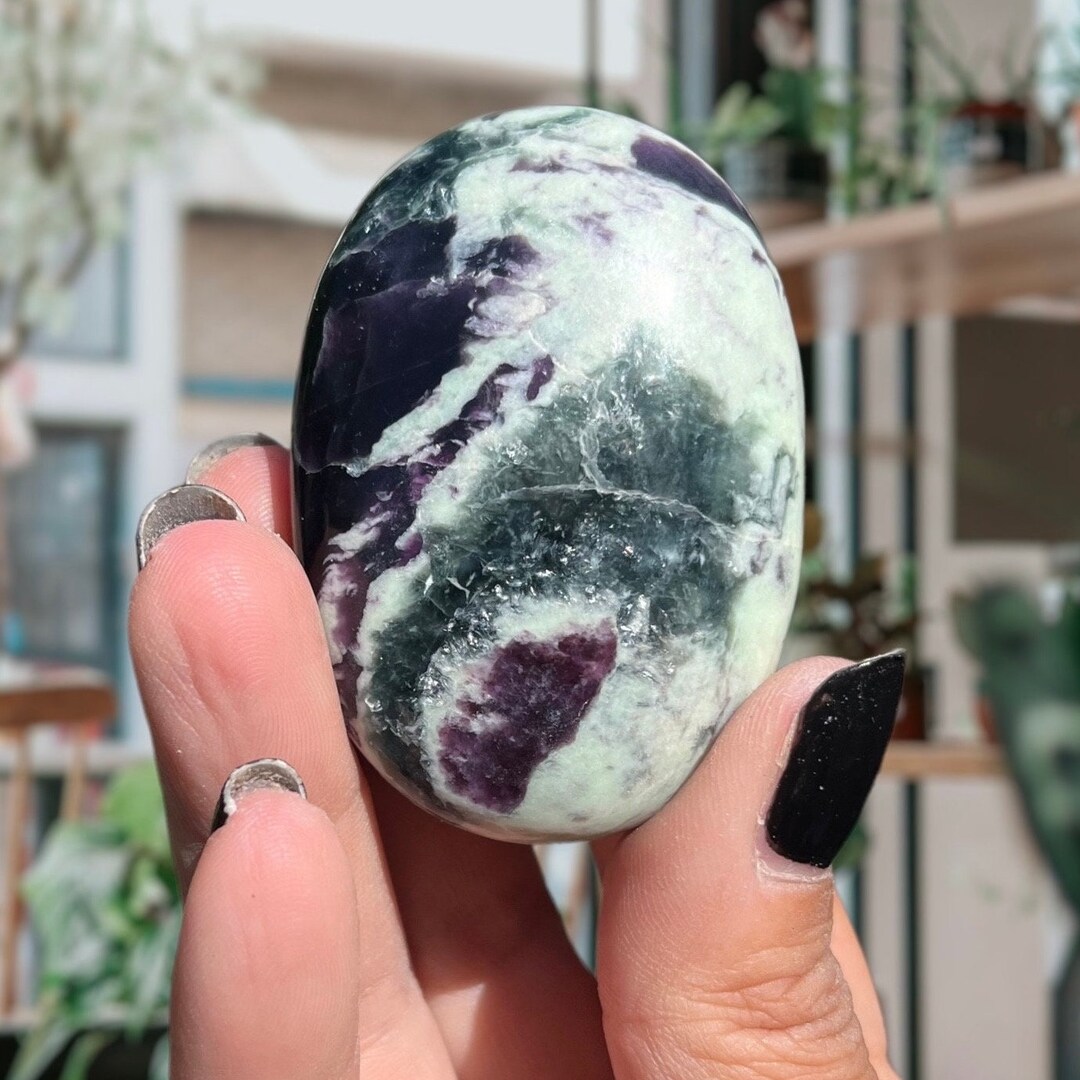 Rare Kammererite Crystal Palm Stone Large Hand Polished Kammererite ...