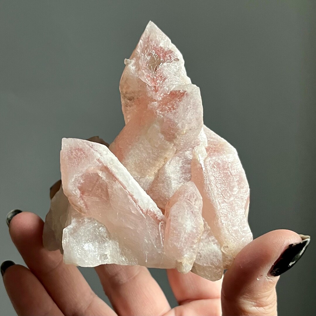 Lightning Strike Pink Dreamsicle Lemurian Quartz Cluster | Rare Self ...