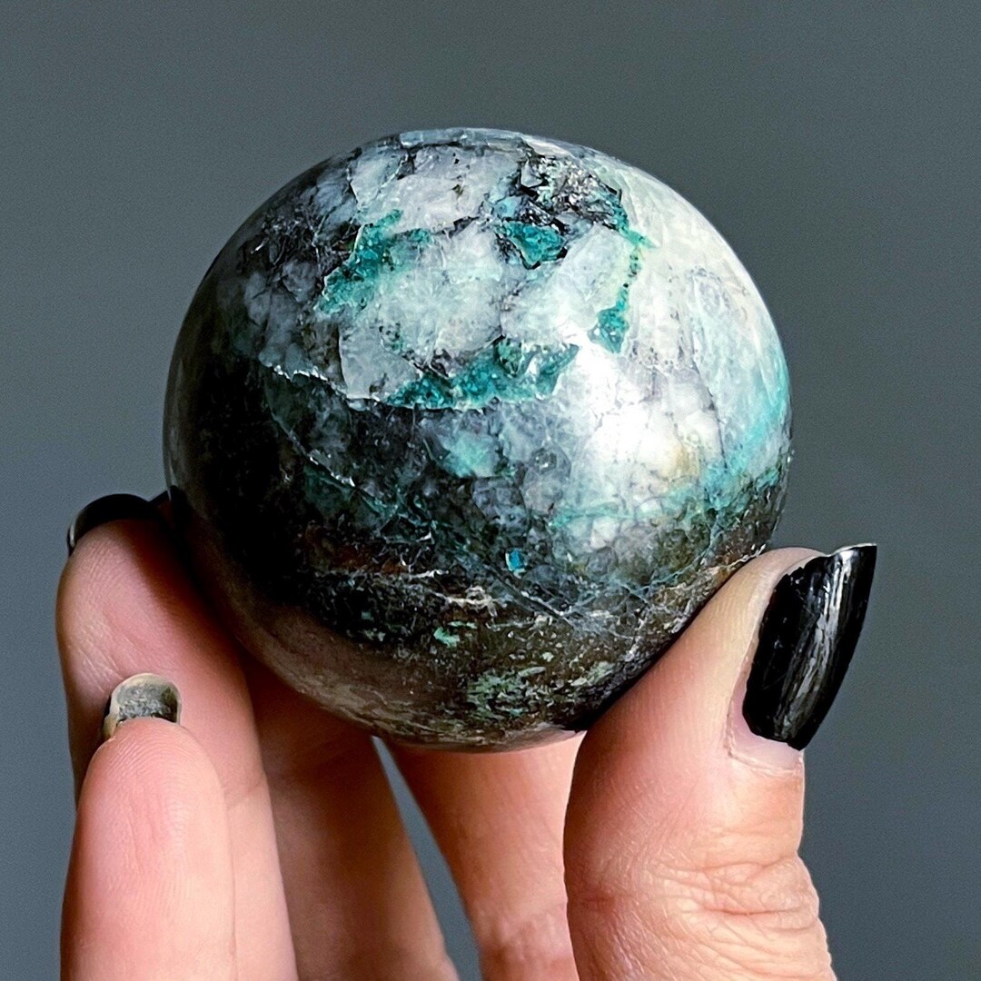 Quantum Quattro Sphere Dioptase Shattuckite Malachite Chrysocolla Smoky ...