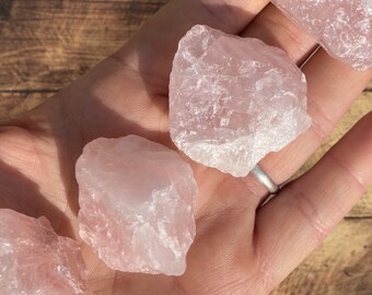 Raw Rose Quartz Crystal - Etsy