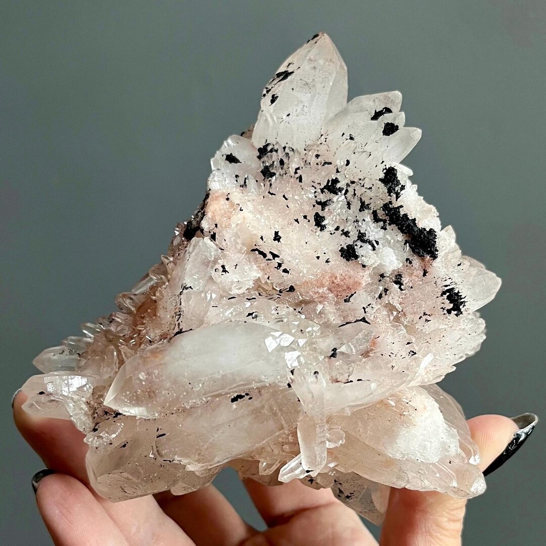 Rare Statement Pink Lemurian Quartz Cluster | Dow Crystals + Lithium ...