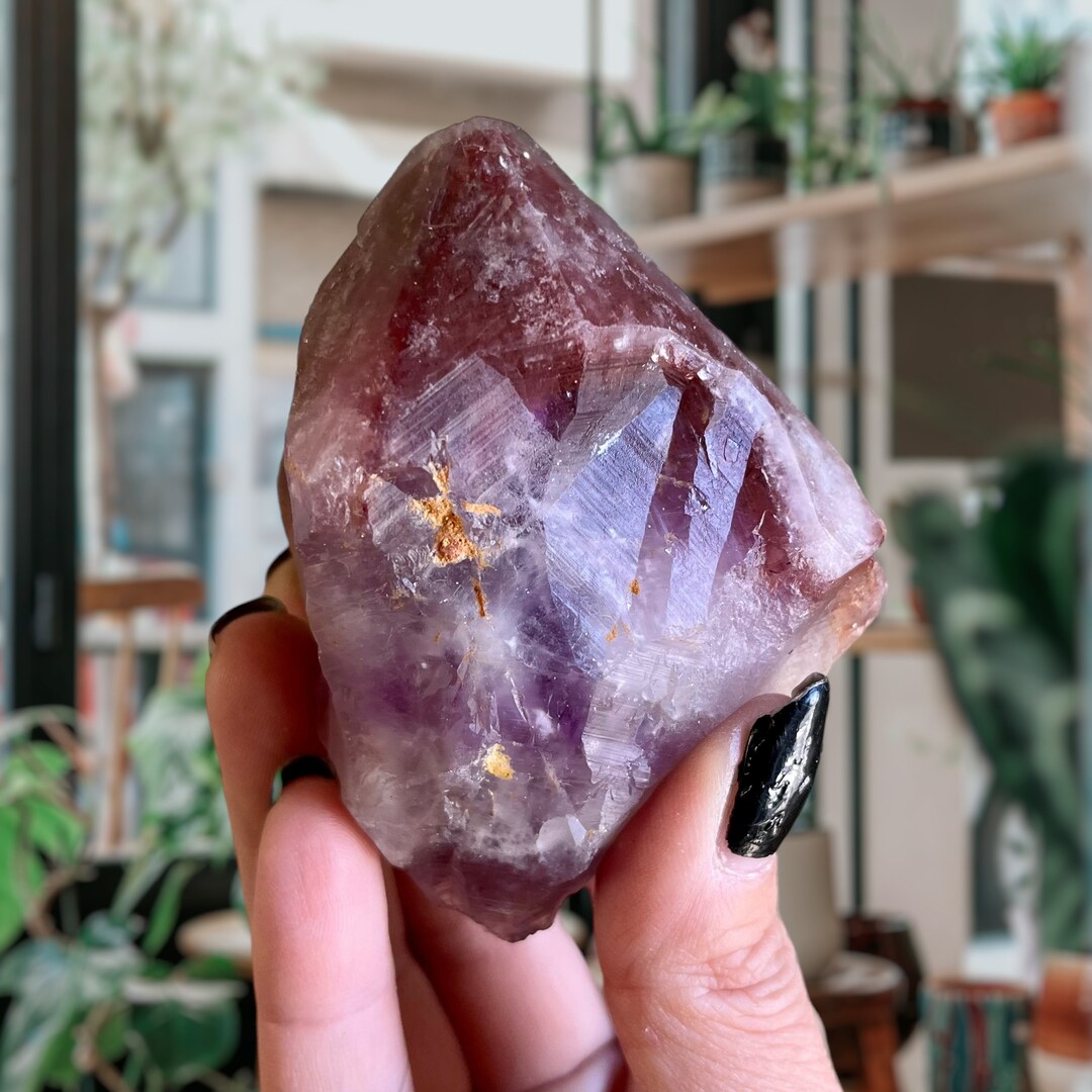 Raw Super Seven Cacoxenite Amethyst Root Record Keeper Elestial Red Cap ...