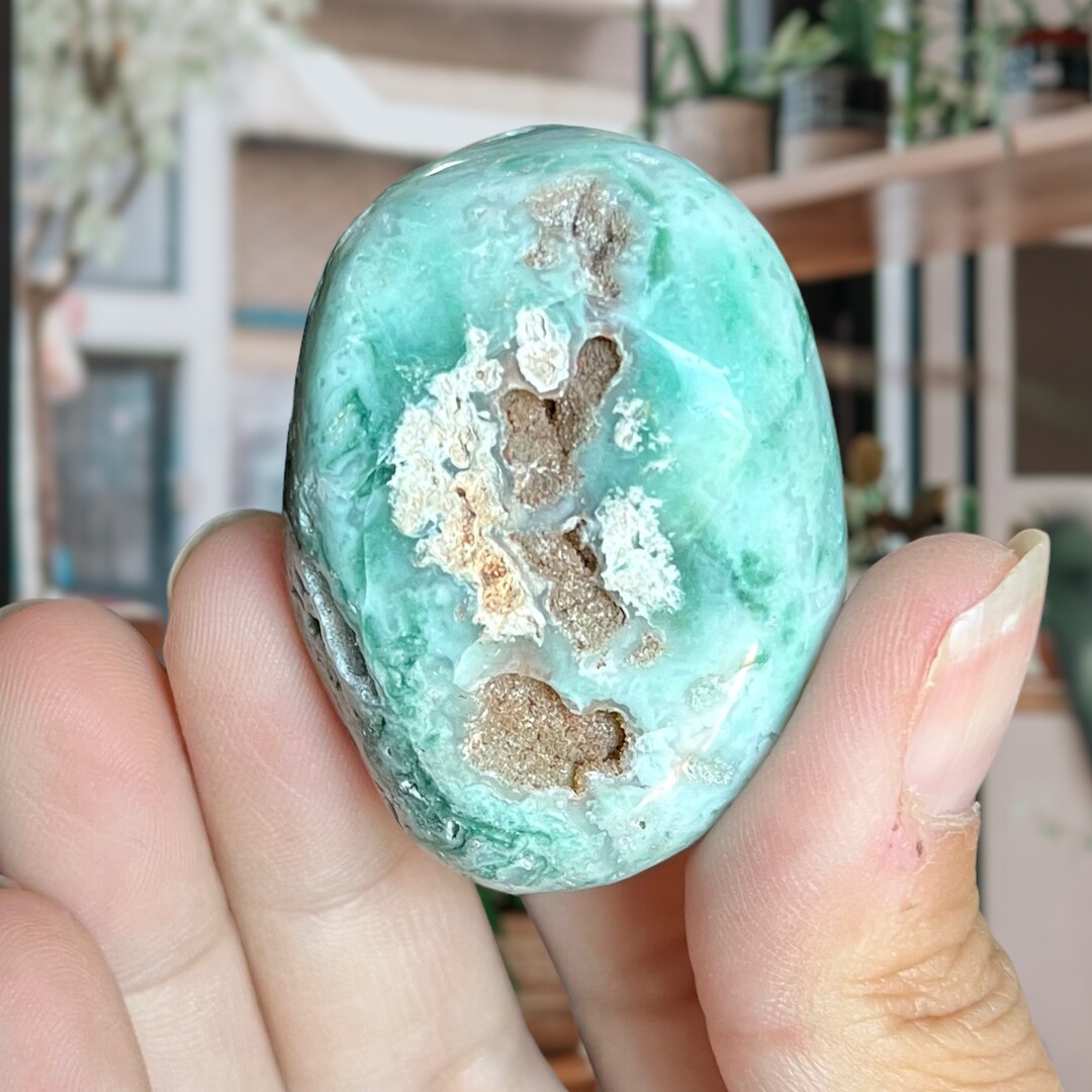Artisan Mtorolite Chrysoprase Palm Stone Chrome Chalcedony - Etsy