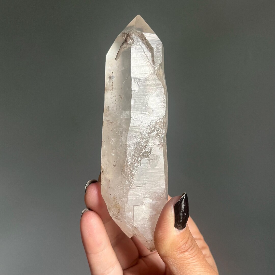 Lightning Strike Golden Lemurian Quartz | Elestial Crystal Wand, Brazil ...