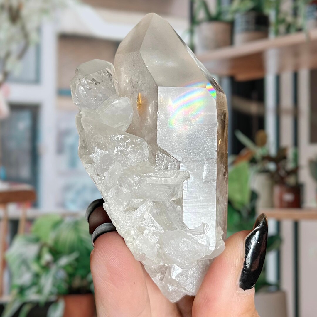 Wild Smoky Lemurian Quartz Cluster Rainbows Time Link Portal Quartz ...