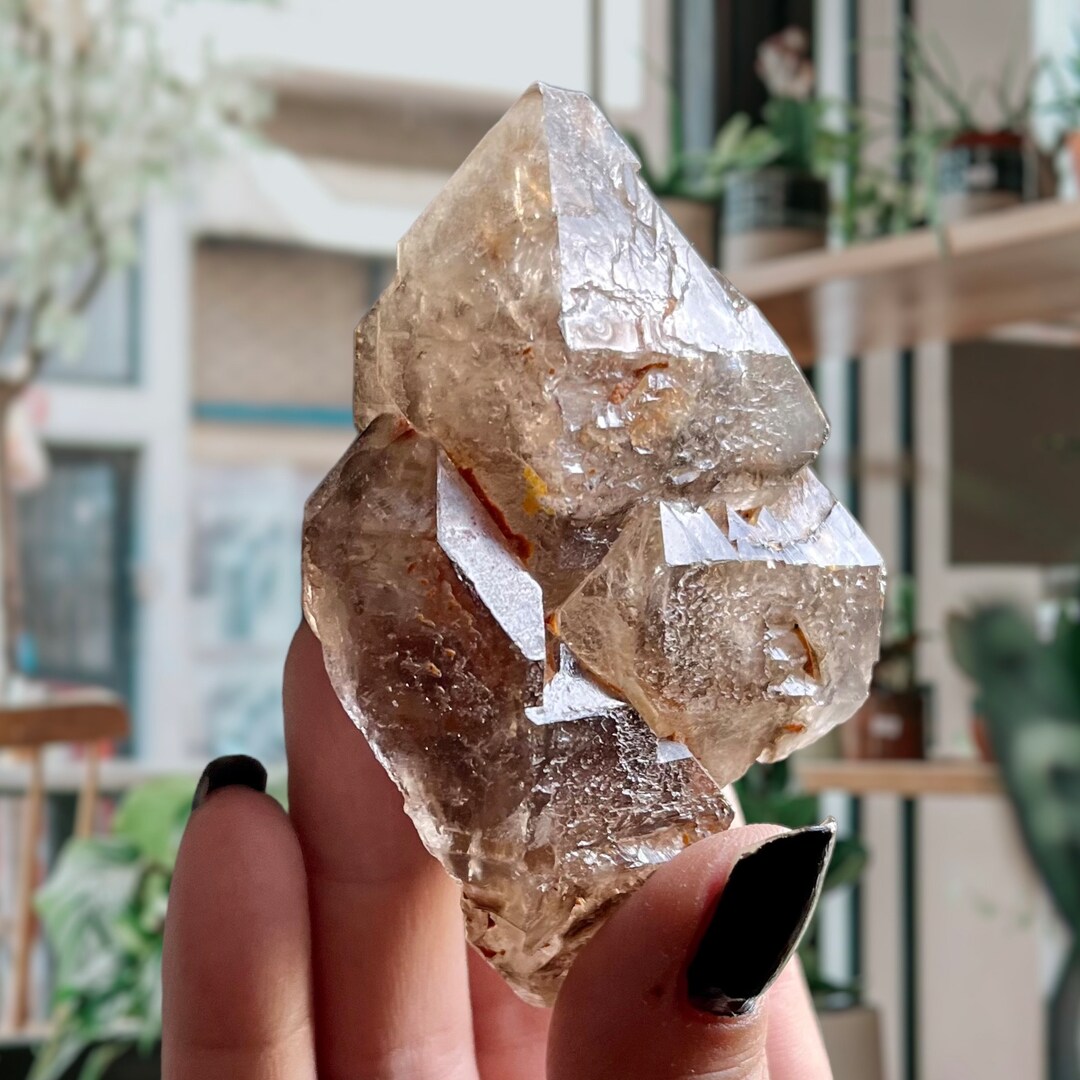 DT Smoky Elestial Quartz Record Keeper From Brazil W/ Enhydros & Red ...