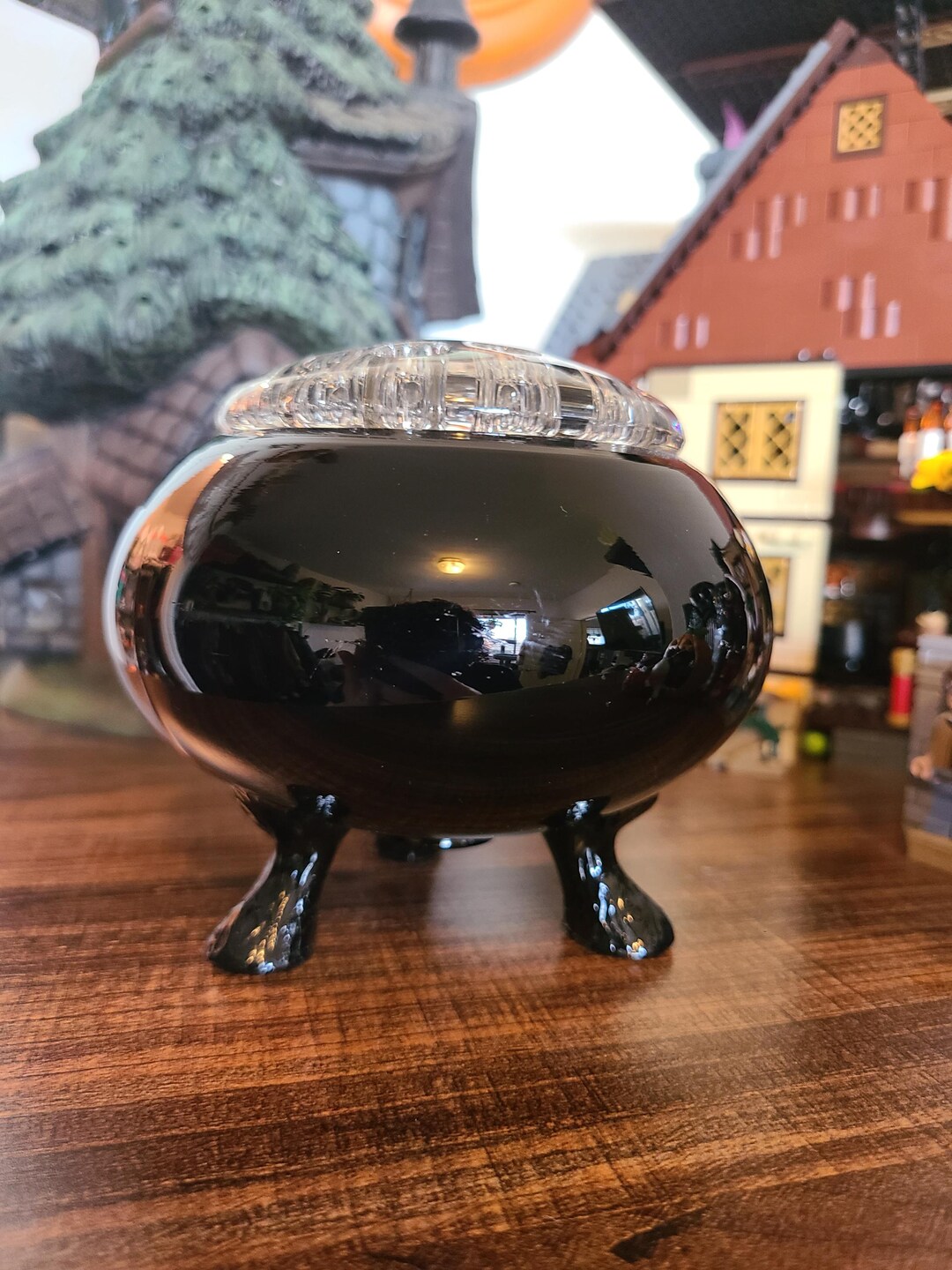 Viking Art Glass Ebony Bark Feet Flowerlite- Halloween Decor, Candle Holder, Flower Frog ...