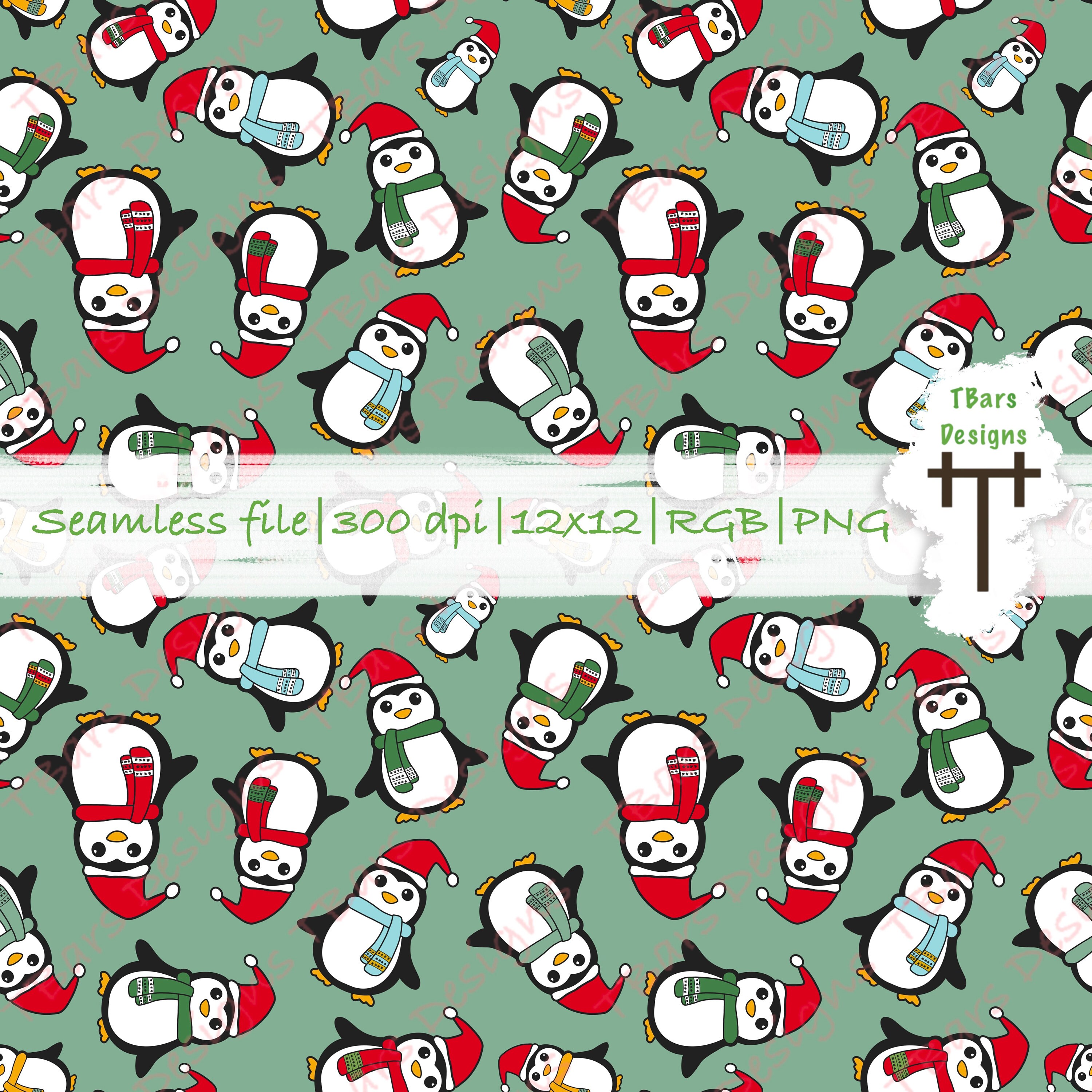 Penguin Seamless, Christmas Seamless - Etsy