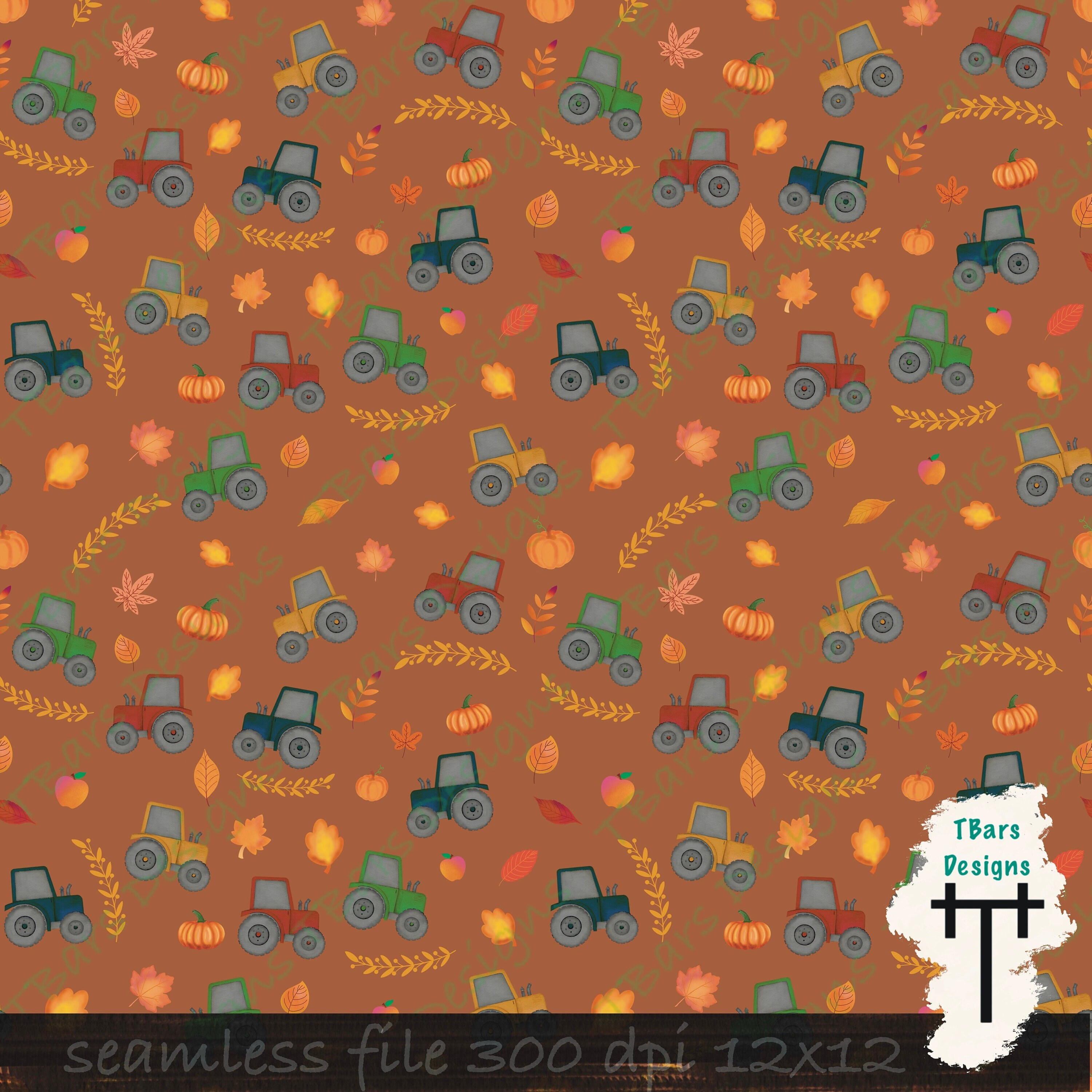 Tractor Seamless Fall Themed Tractor Seamless Fall Seamless - Etsy