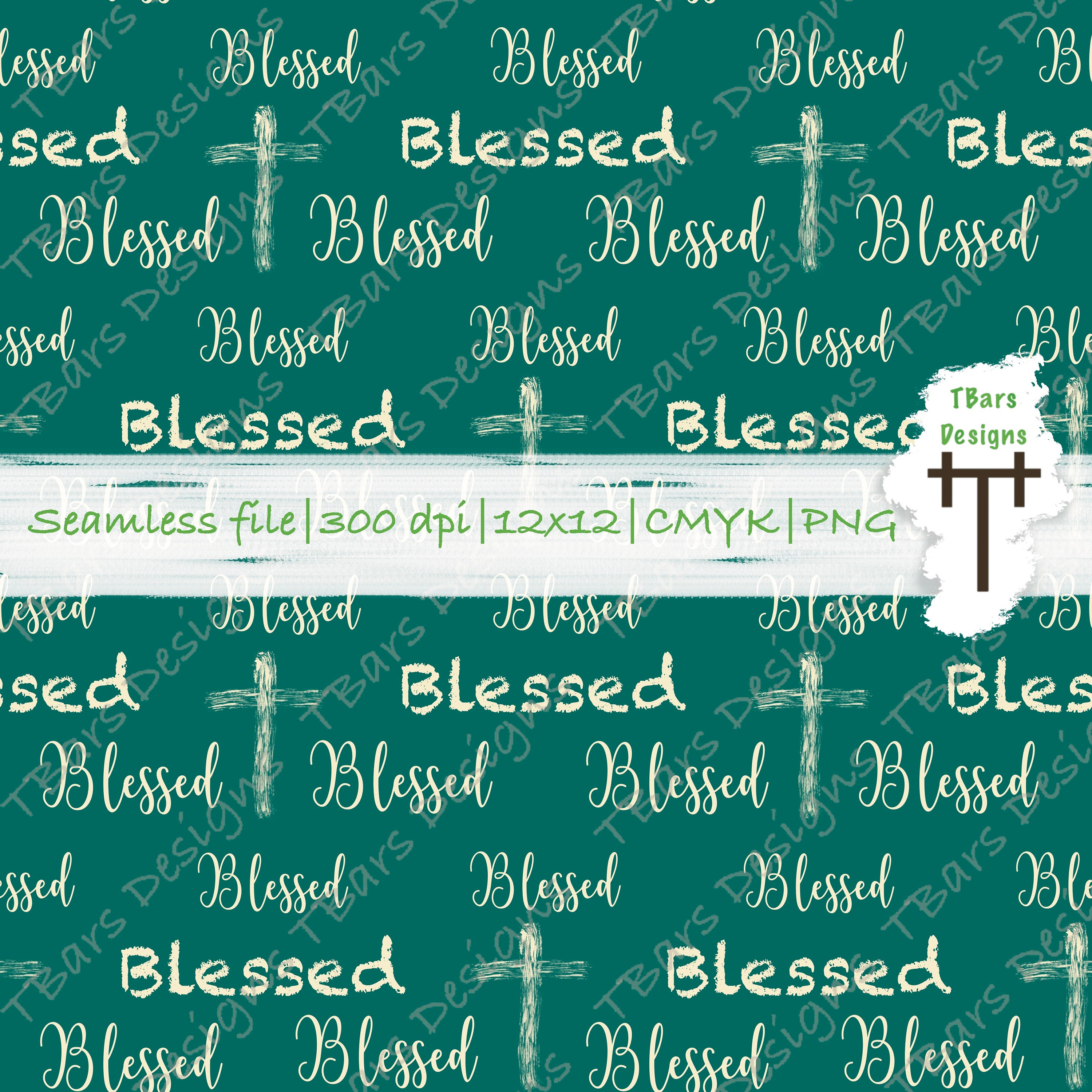Cream Blessed on a Green Background Seamless, Cross Seamless, Religious ...