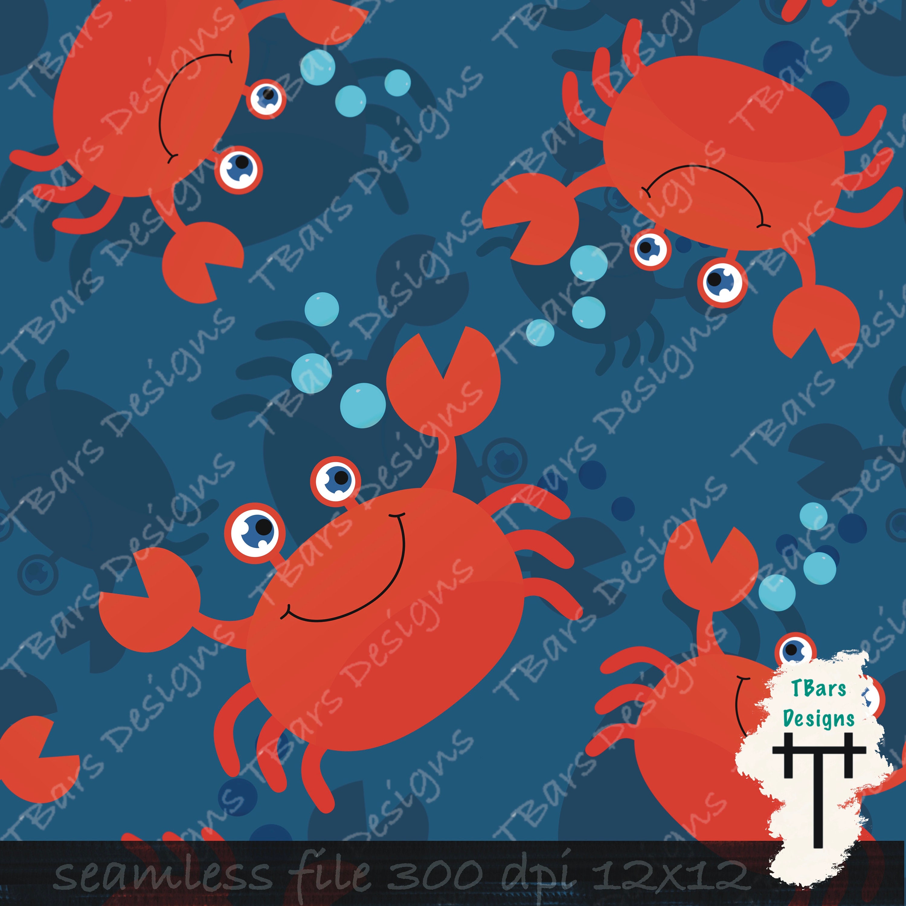 Happy Crab Seamless - Etsy