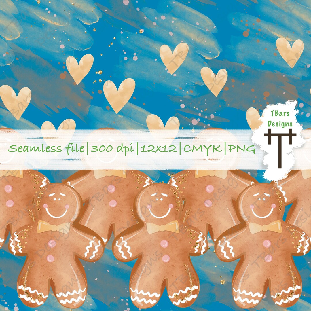 Gingerbread Cookie Border Design, Christmas Seamless, Gingerbread ...