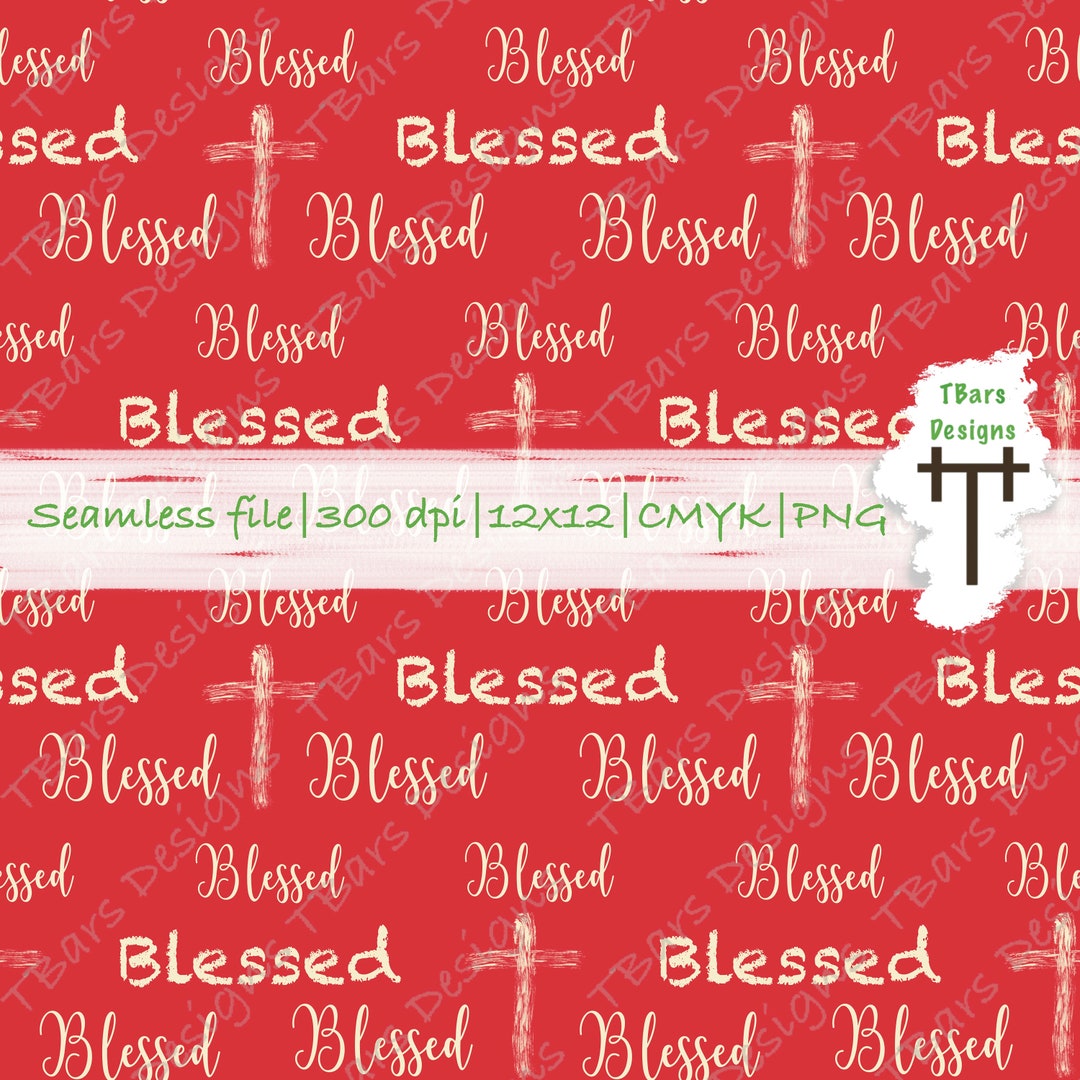 Off White Blessed on a Red Background Seamless, Cross Seamless ...
