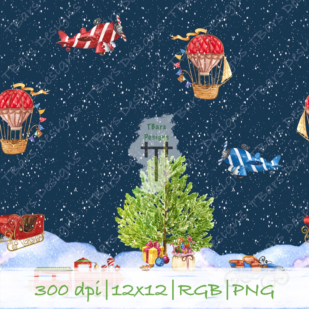 Christmas Transportation Border Design - Etsy