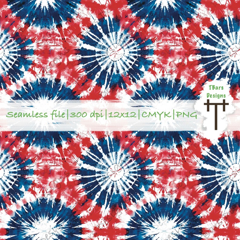 Red, White and Blue Tie Dye Seamless, Patriotic Seamless - Etsy