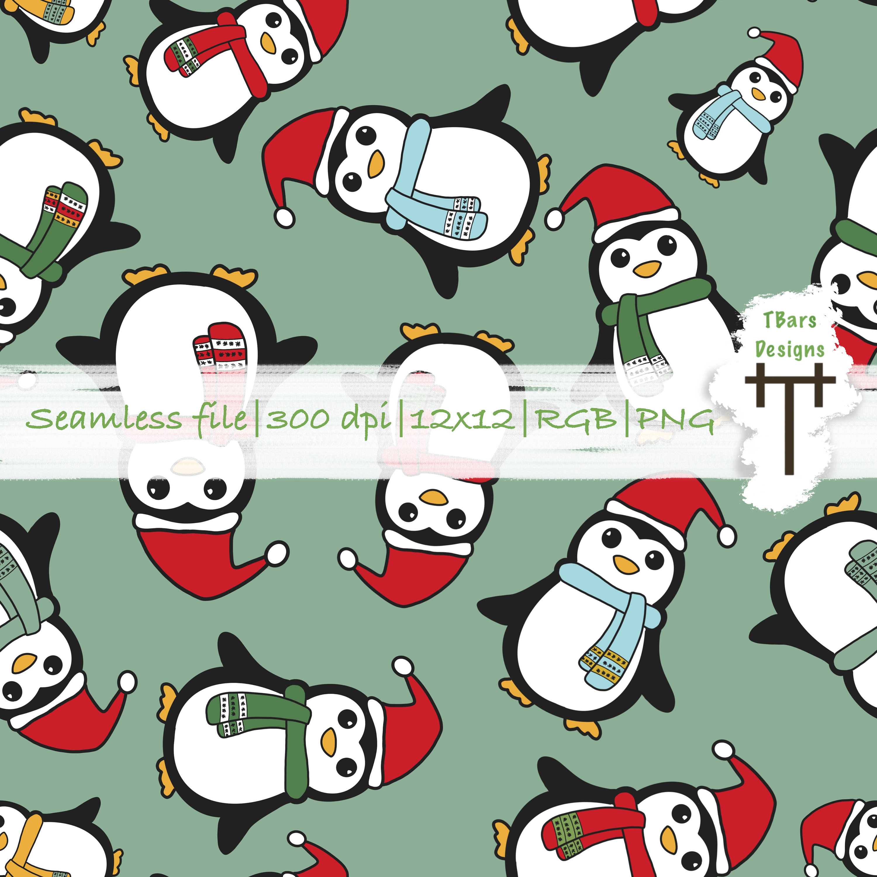 Penguin Seamless, Christmas Seamless - Etsy