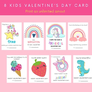 Printable Rainbow Valentine's Day Cards, Classroom Valentine's Day ...