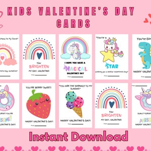 Printable Rainbow Valentine's Day Cards, Classroom Valentine's Day ...