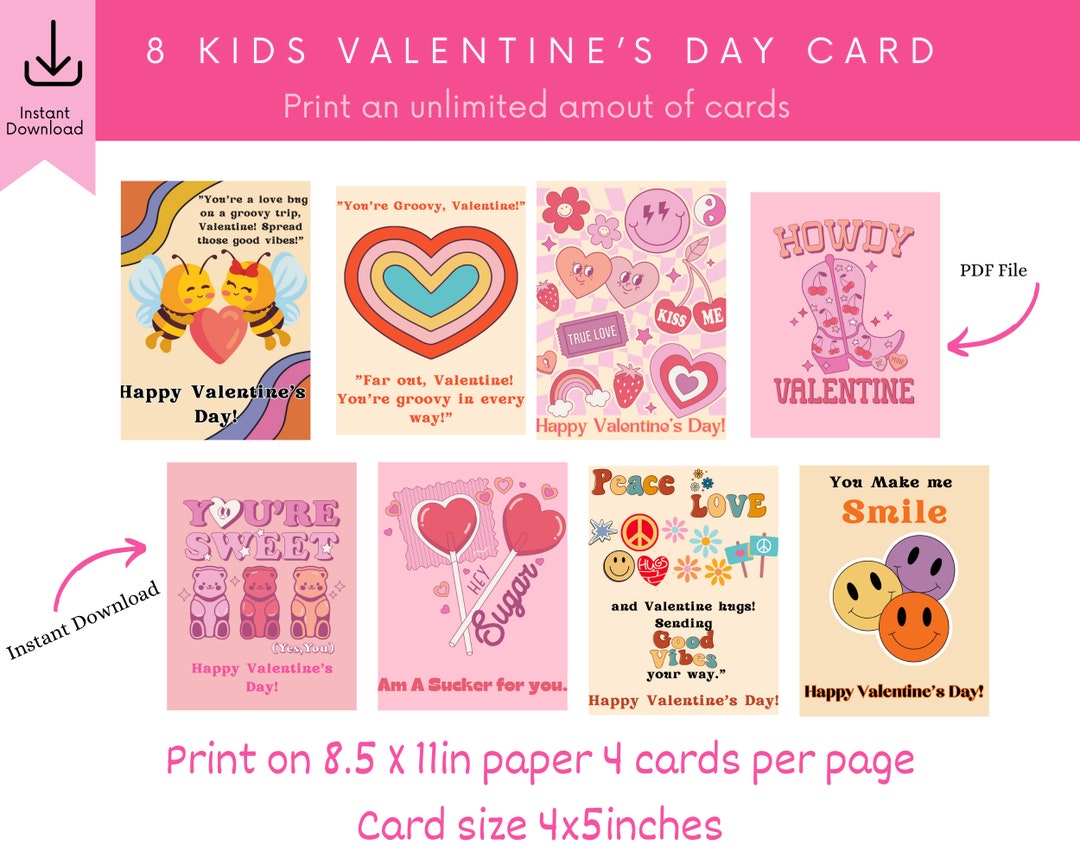 Smiley Face Valentine Cards, Retro Valentine's Day Cards, Groovy ...