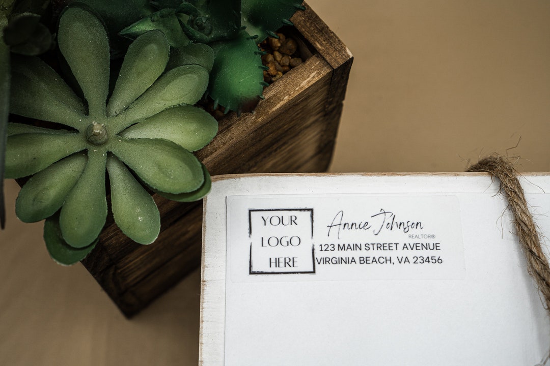 Realtor Logo Custom Return Address Mailing Labels Clear Matte Labels - Etsy