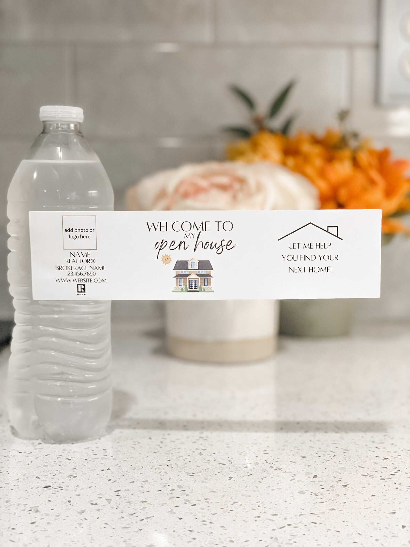 Realtor Open House Water Bottle Labels - Editable - Digital Download ...