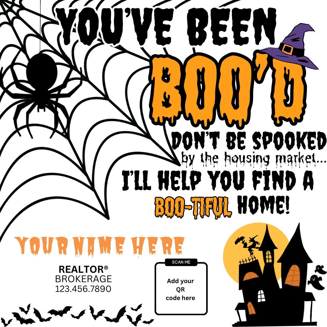 Realtor Halloween Pumpkin Pop by Tag - Editable Template (digital ...