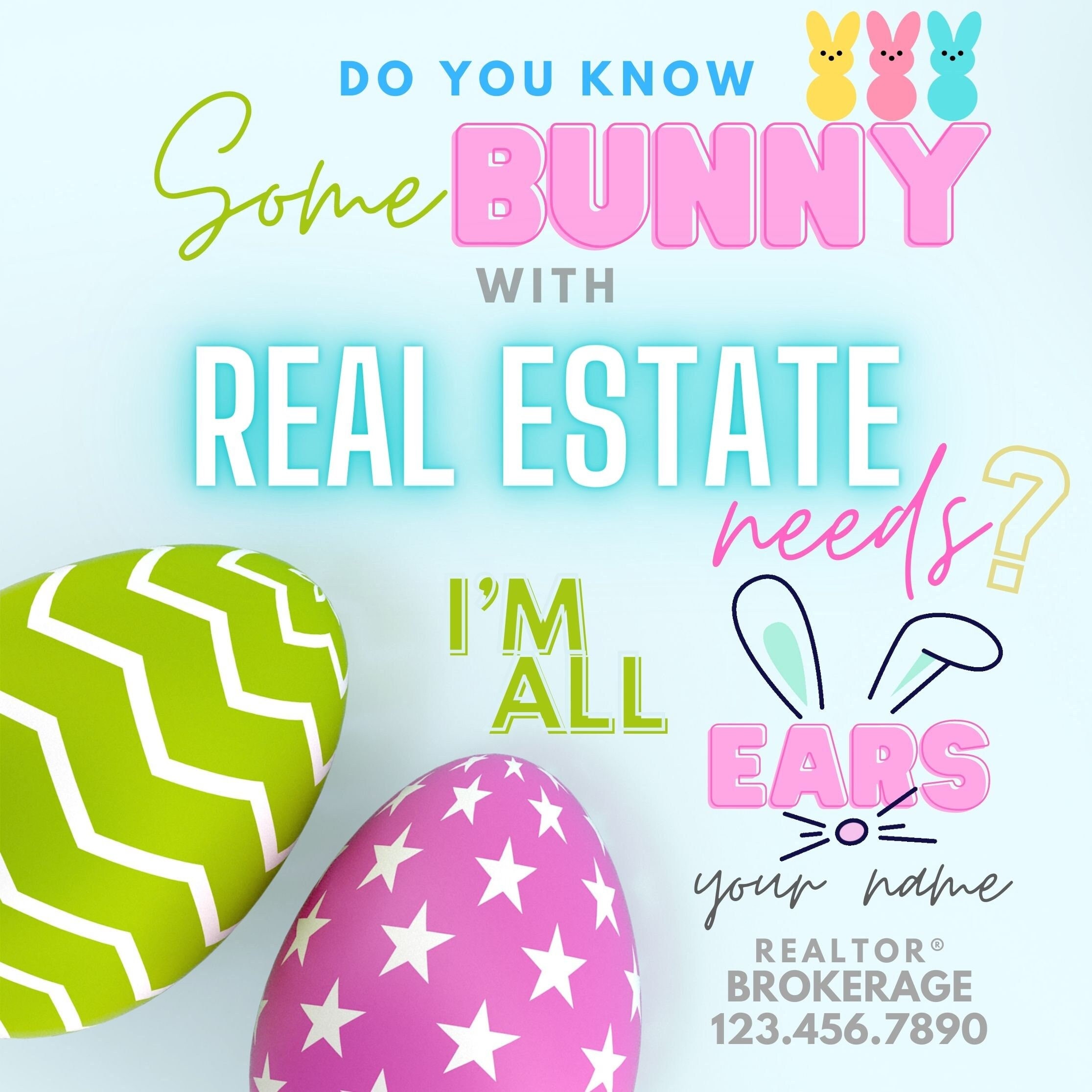 Realtor Easter Pop by Tags - Editable Template - Digital Download Real ...