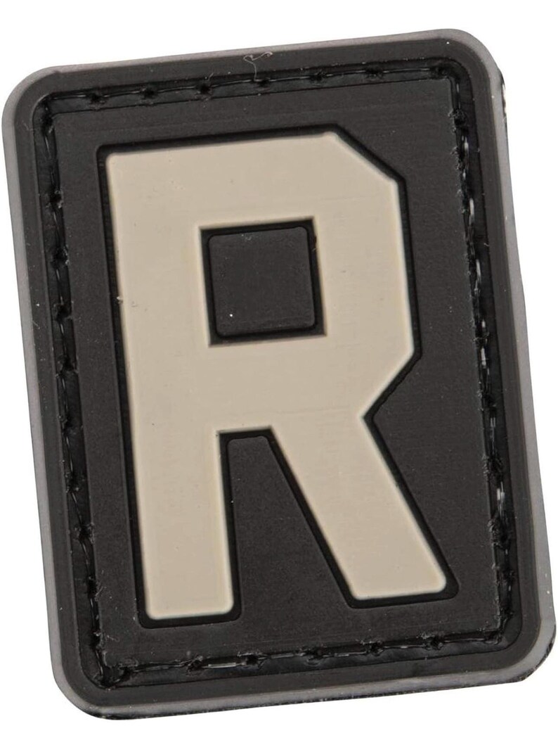 Patchmate Tactical PVC Rubber Letter Patch - Letter ‘R’ - 1.3x1 Inch ...