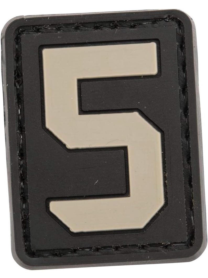 Patchmate Tactical PVC Rubber Letter Patch Number 5 5 1.3x1 Inch ...