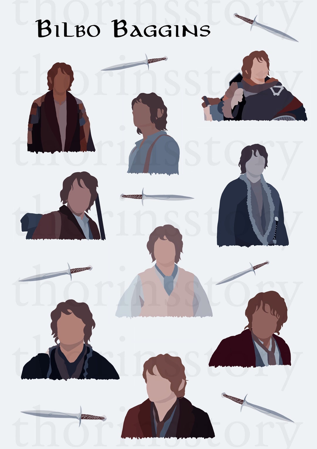 Printable Bilbo Baggins Stickers - Etsy