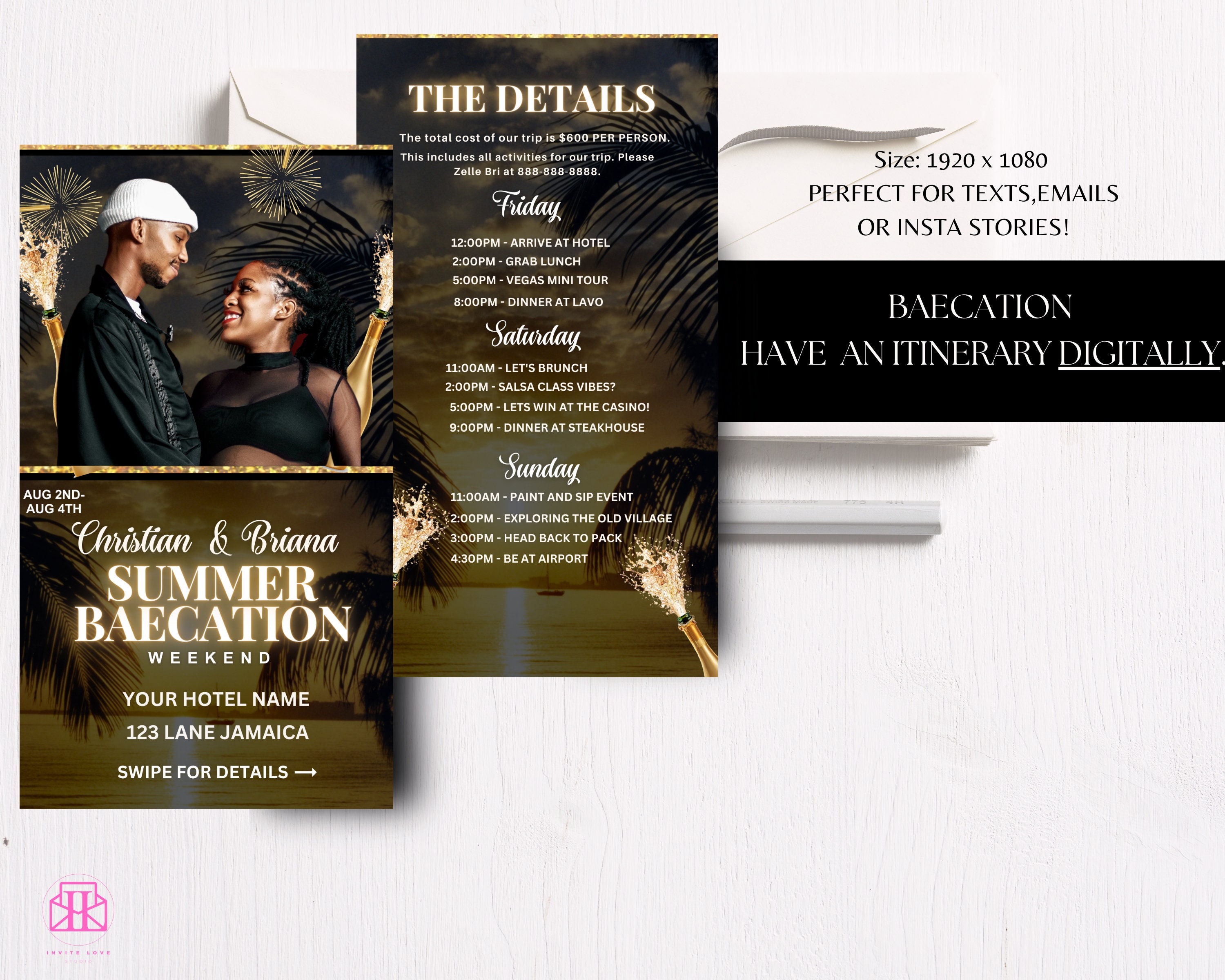 Summer Baecation Weekend Itinerary Fireworks Digital - Etsy