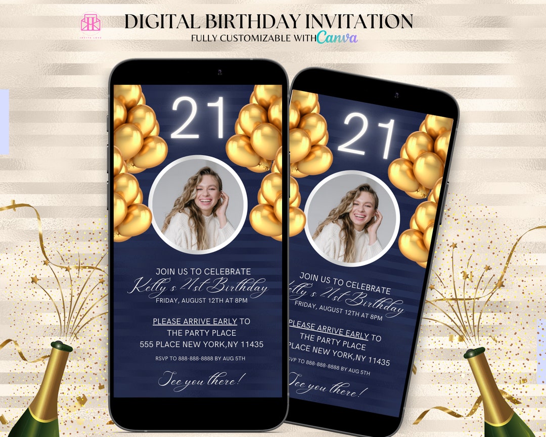 Invitación de fiesta editable invitación de cumpleaños número - Etsy España