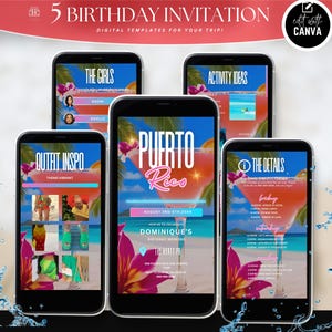 Editable Birthday Weekend Invitation, Digital Puerto Rico Birthday Girl ...
