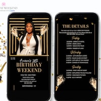 Editable Weekend Trip Birthday Invitation: Yellow & Blue Travel ...