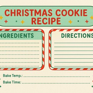 Christmas Recipe Card Bundle – Holiday Cookie Exchange, Desserts (PDF ...