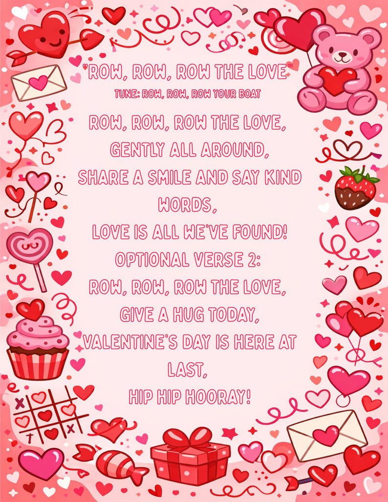 Printable Valentine Songs for Kids | 10 Valentine Song Lyrics ...