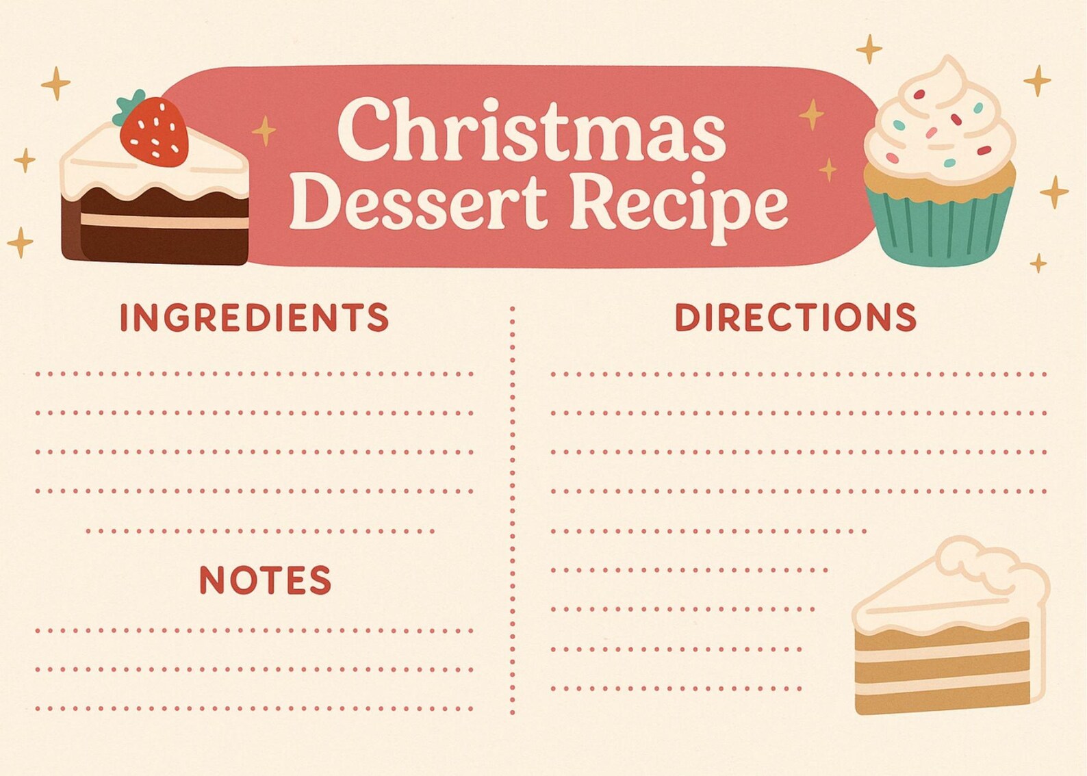 Christmas Recipe Card Bundle – Holiday Cookie Exchange, Desserts (PDF ...