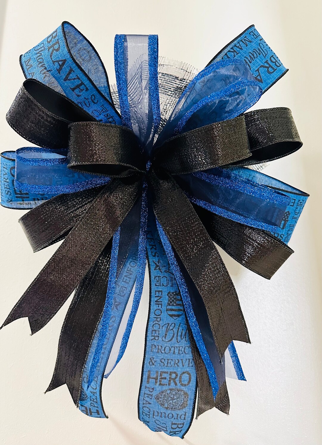 Back the Blue-police Support Accent Bow large - Etsy