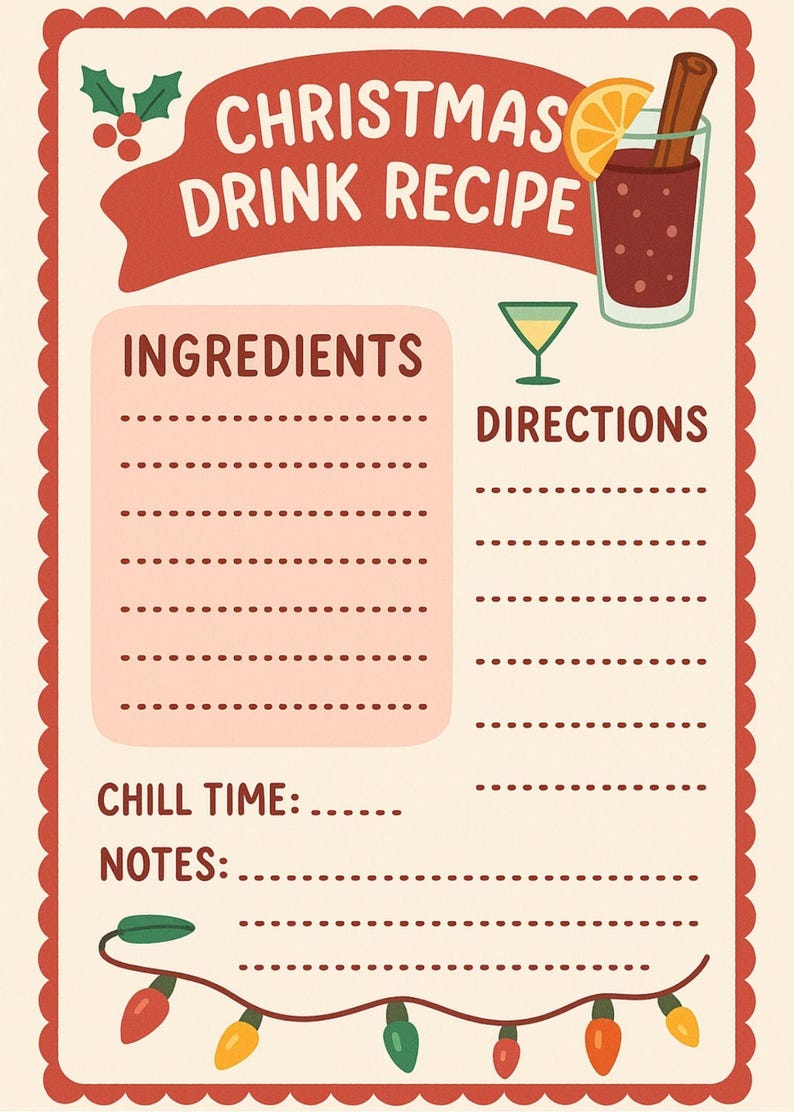 Christmas Recipe Card Bundle – Holiday Cookie Exchange, Desserts (PDF ...