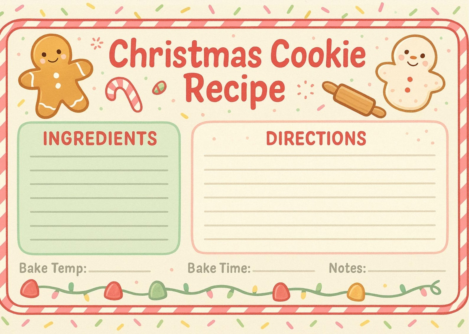Christmas Recipe Card Bundle – Holiday Cookie Exchange, Desserts (PDF ...