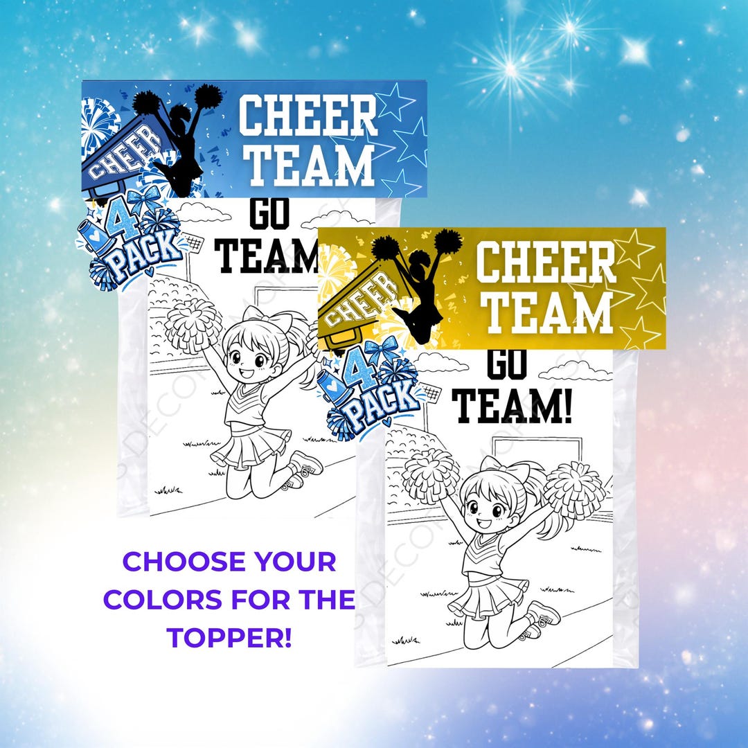 Cheer Coloring Sticker Pack – 4 Pack Kids Activity Stickers ...