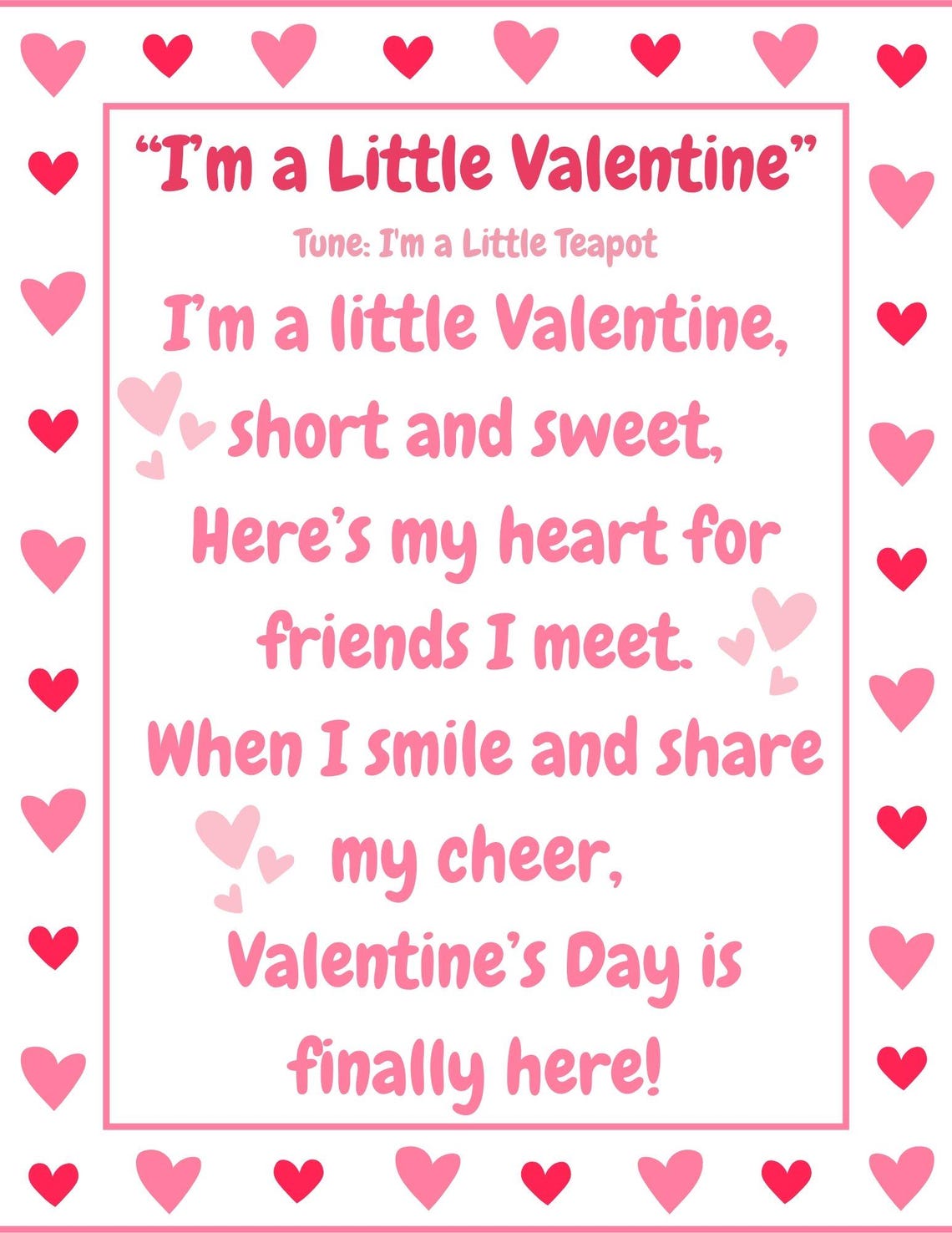 Printable Valentine Songs for Kids | 10 Valentine Song Lyrics ...