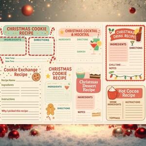 Christmas Recipe Card Bundle – Holiday Cookie Exchange, Desserts (PDF ...