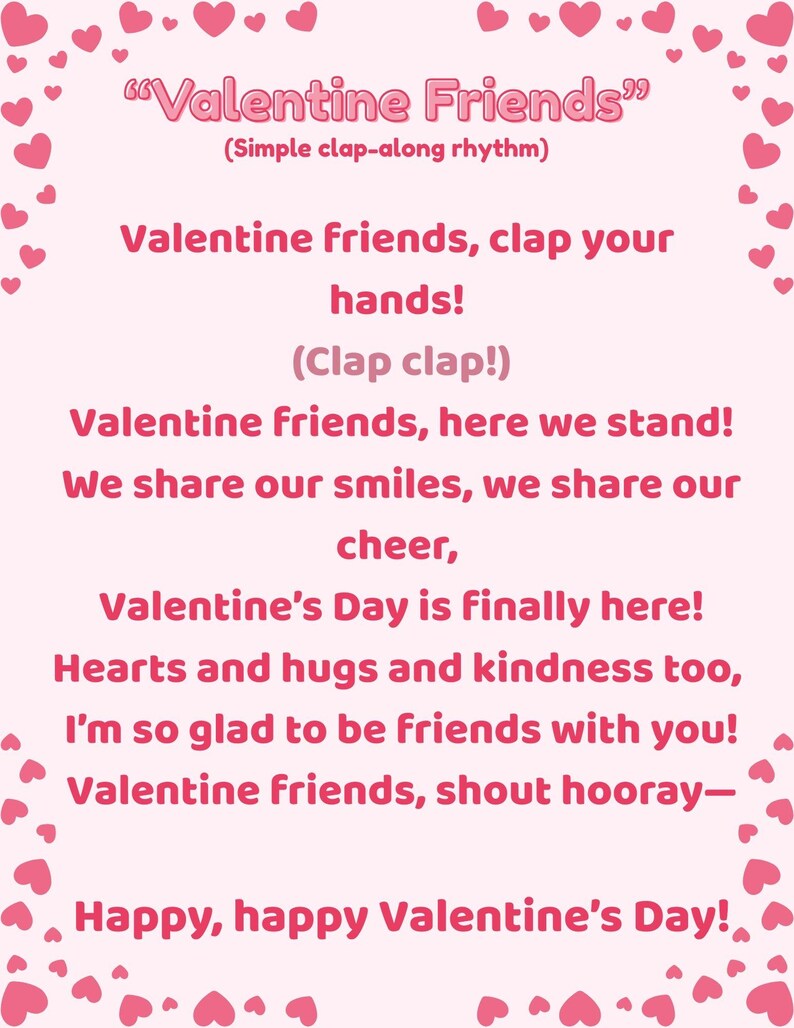 Printable Valentine Songs for Kids | 10 Valentine Song Lyrics ...