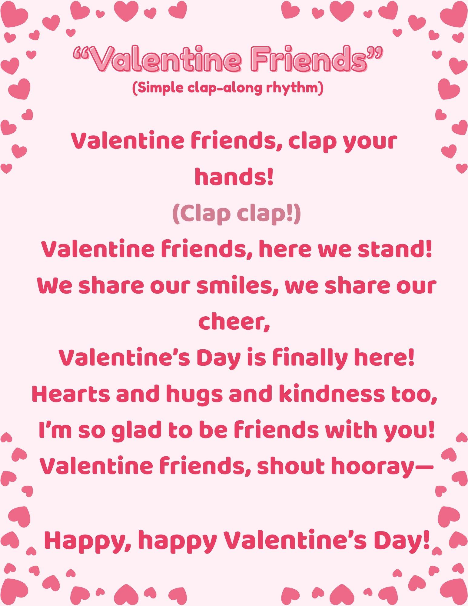 Printable Valentine Songs for Kids | 10 Valentine Song Lyrics ...